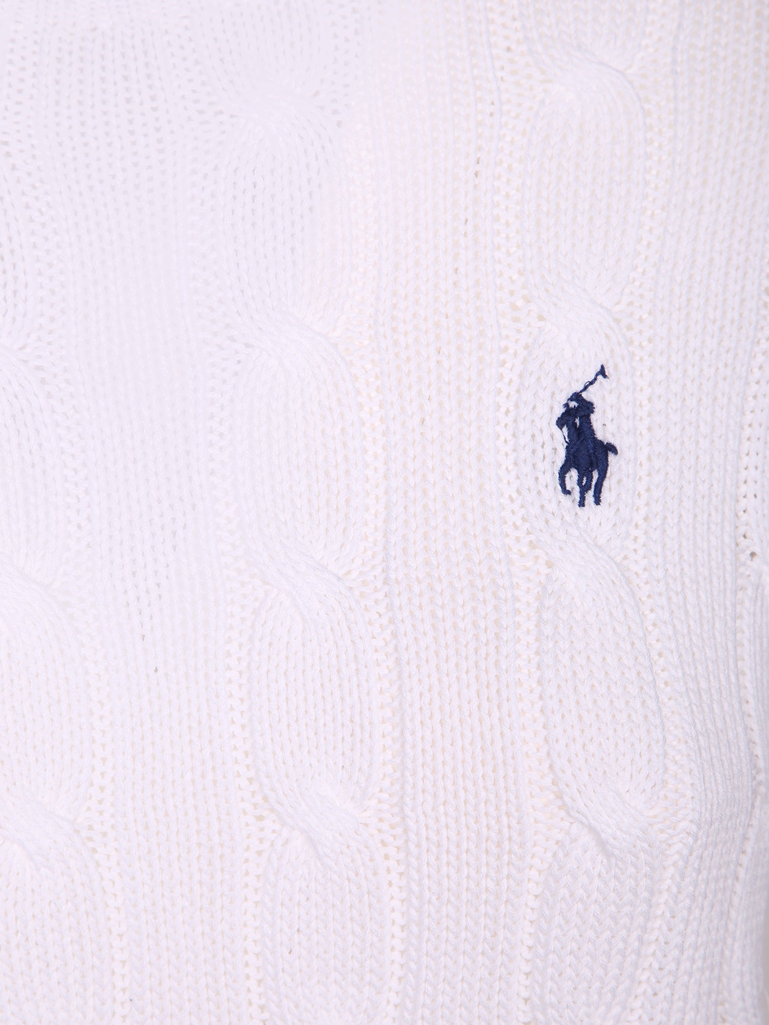 White Cotton Cable Knit Sweater – DELL'OGLIO