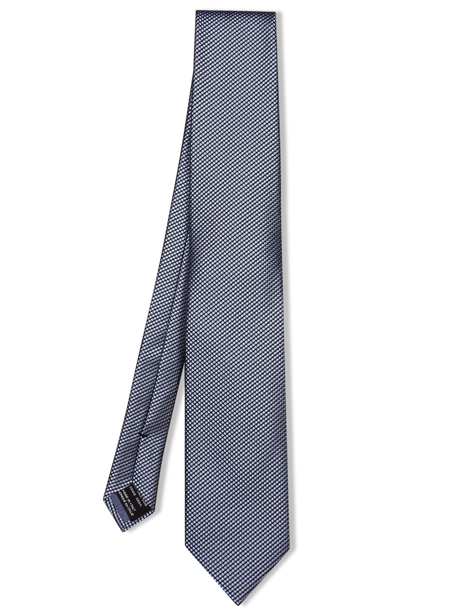 Blue Silk Tie with Micro Pattern – DELL'OGLIO