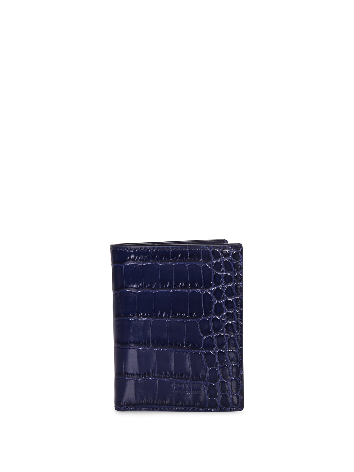 Blue Crocodile Vertical Wallet – DELL'OGLIO
