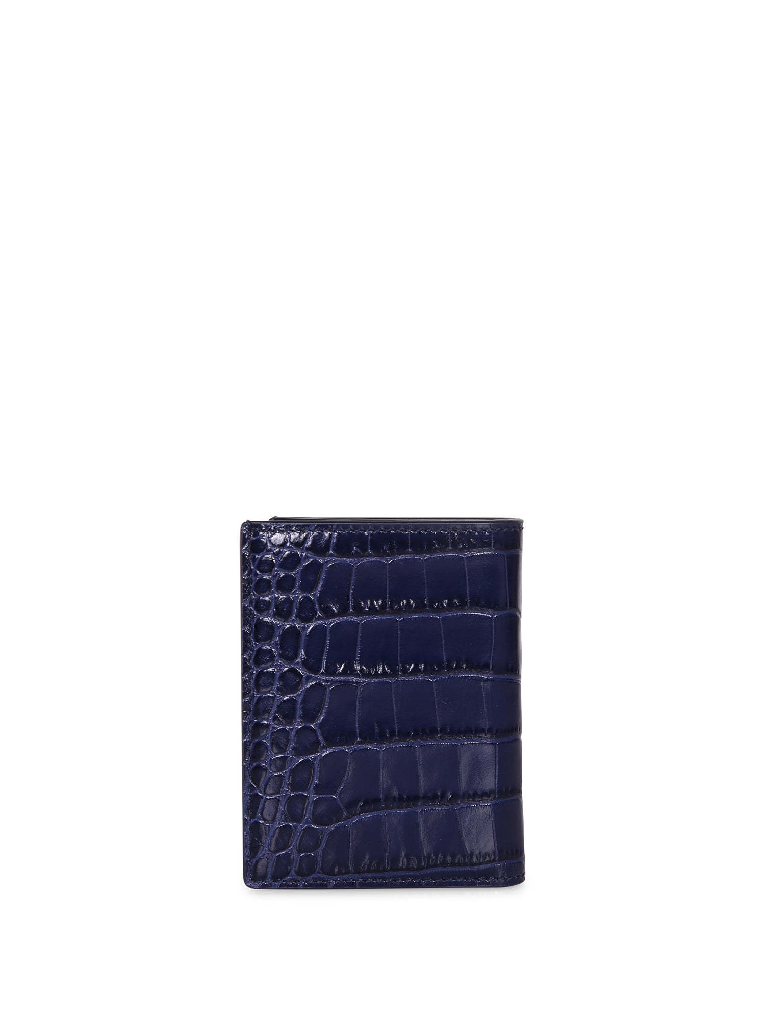 Blue Crocodile Vertical Wallet – DELL'OGLIO