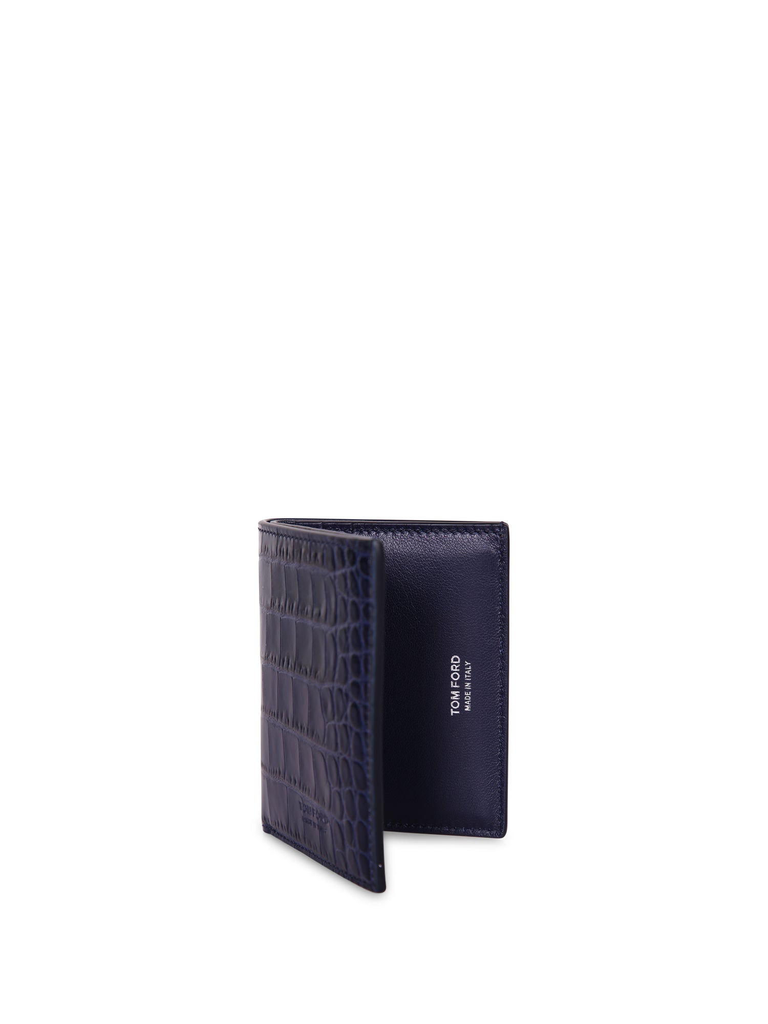 Blue Crocodile Vertical Wallet – DELL'OGLIO